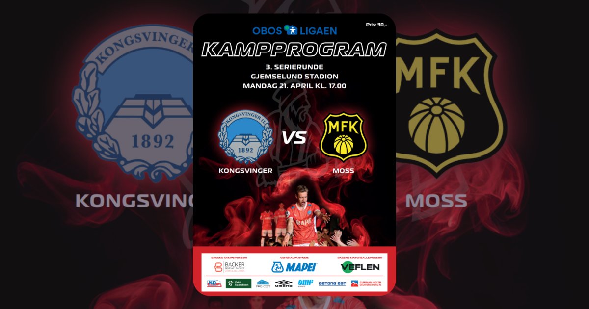 Dagens programblad: KIL - Moss / Kongsvinger
